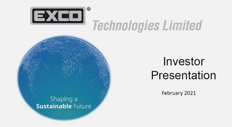 Investor Presentations – Exco Technologies Limited