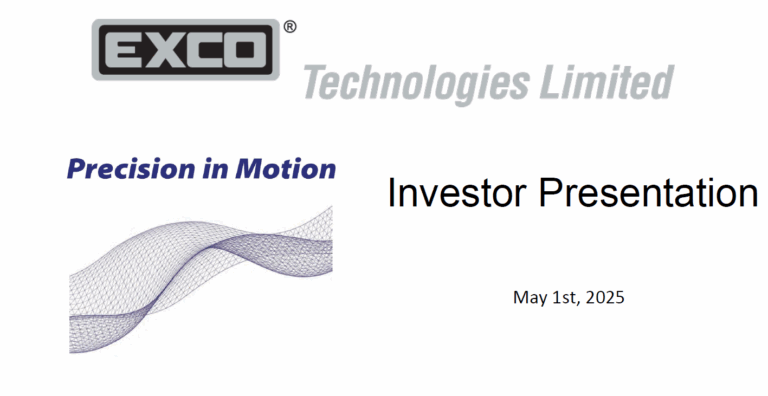 Investor Presentations – Exco Technologies Limited